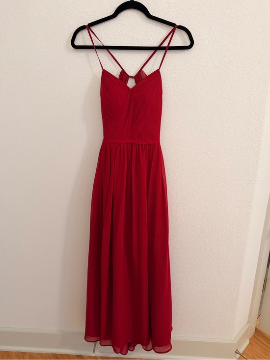 Azazie | Dresses | Azazie Burgundy Red Spaghettistrap Maxi Dress | Poshmark